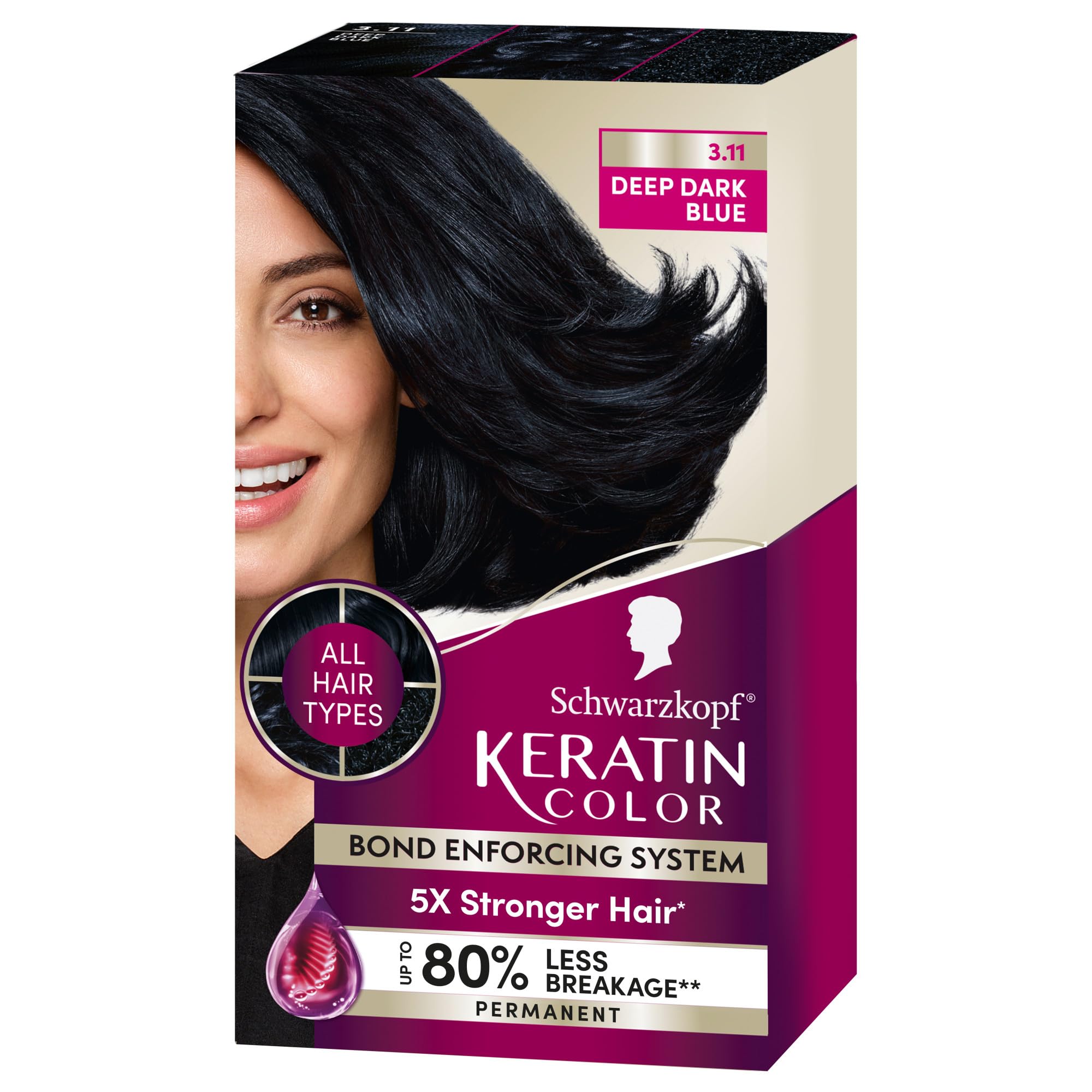 Schwarzkopfkeratin Color Permanent Hair Color 3 11 Deep Dark Blue ...