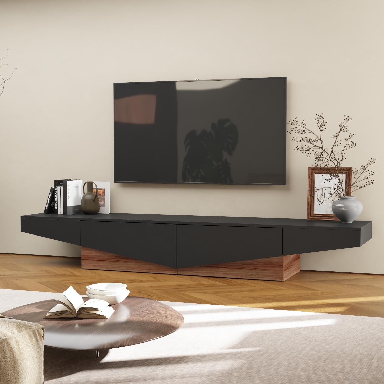 Amazon.com: ECACAD 78.7" Modern TV Stand for TVs up to 80", Two-Tone ...