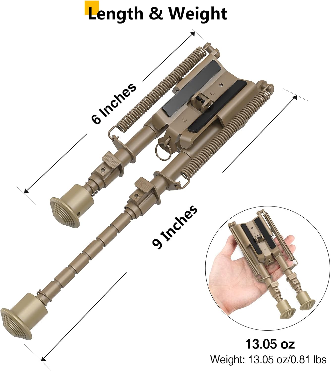 CVLIFE Bípode de 6-9 pulgadas con adaptador para carril M – Yaxa Guatemala