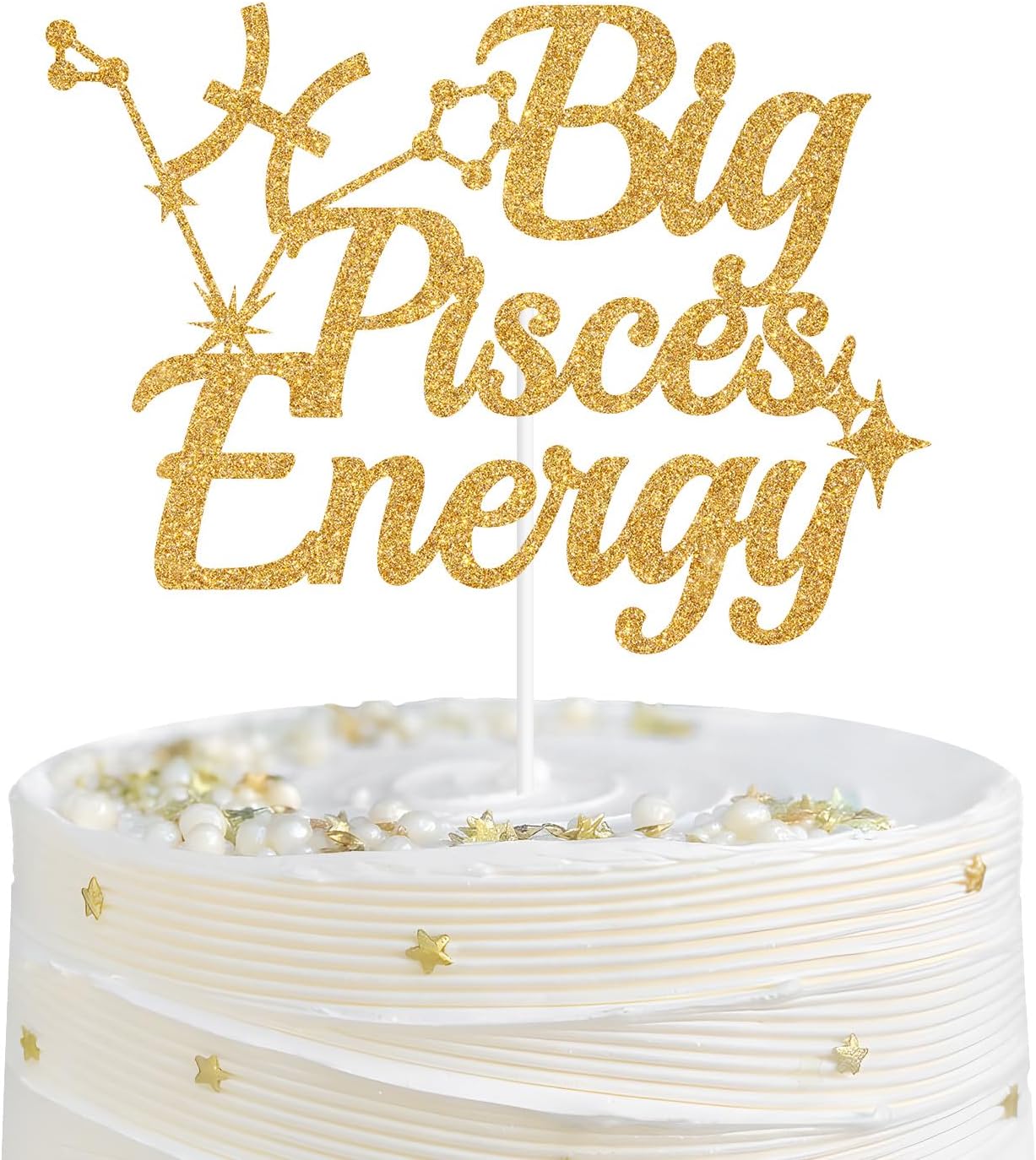 Amazon.com: Big Pisces Energy Cake Topper, Pisces Birthday Cake Décor ...