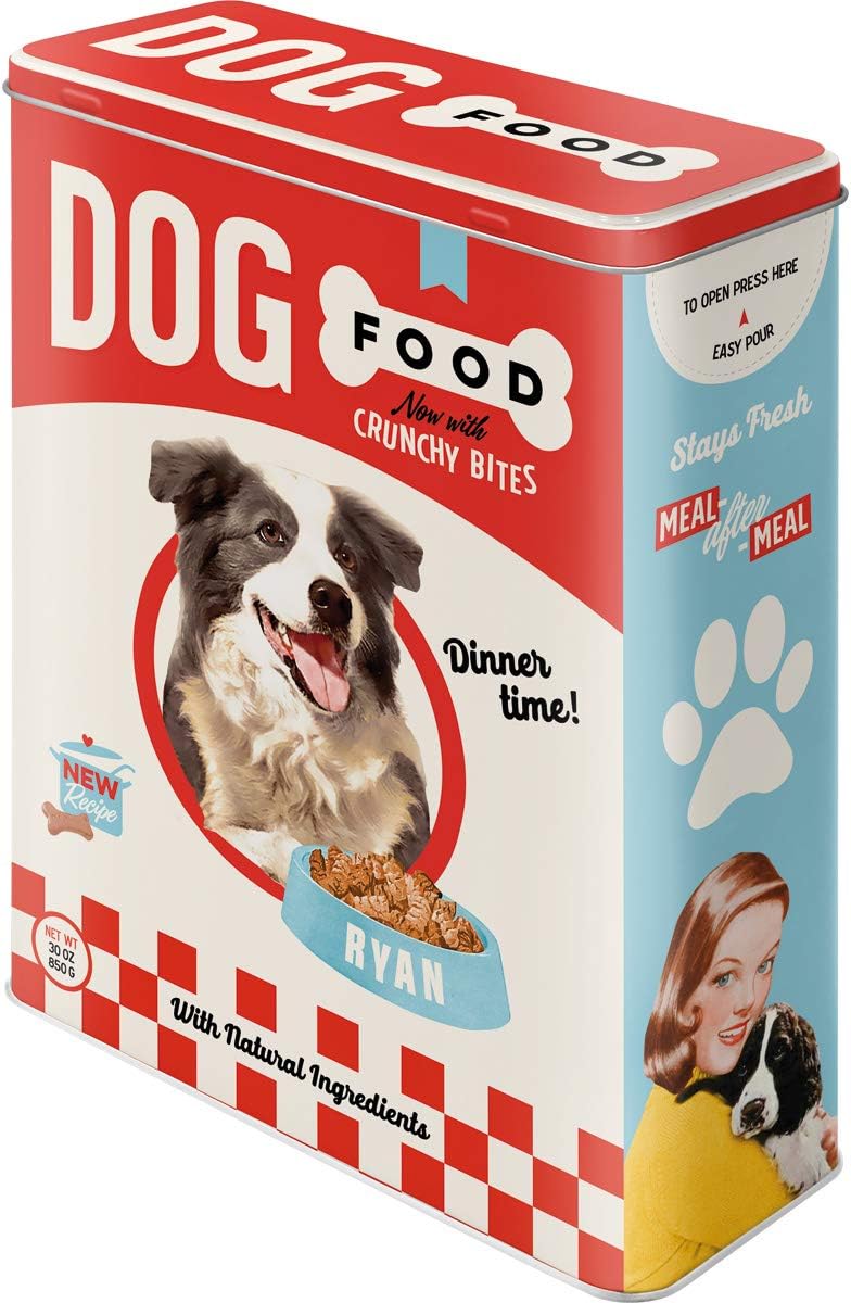 Amazon.com: Creative Co-Op Vintage Tin Dog Biscuit Container with ...