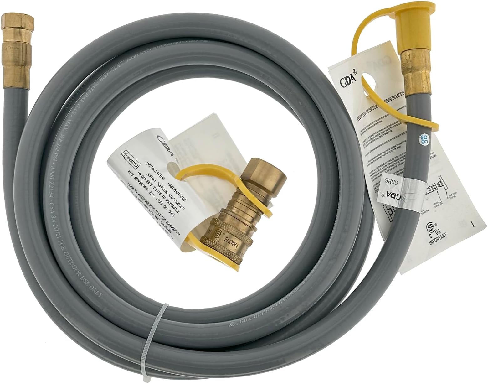 Amazon.com : 10 Feet 3/8" ID Natural Gas Hose with Quick Connect ...