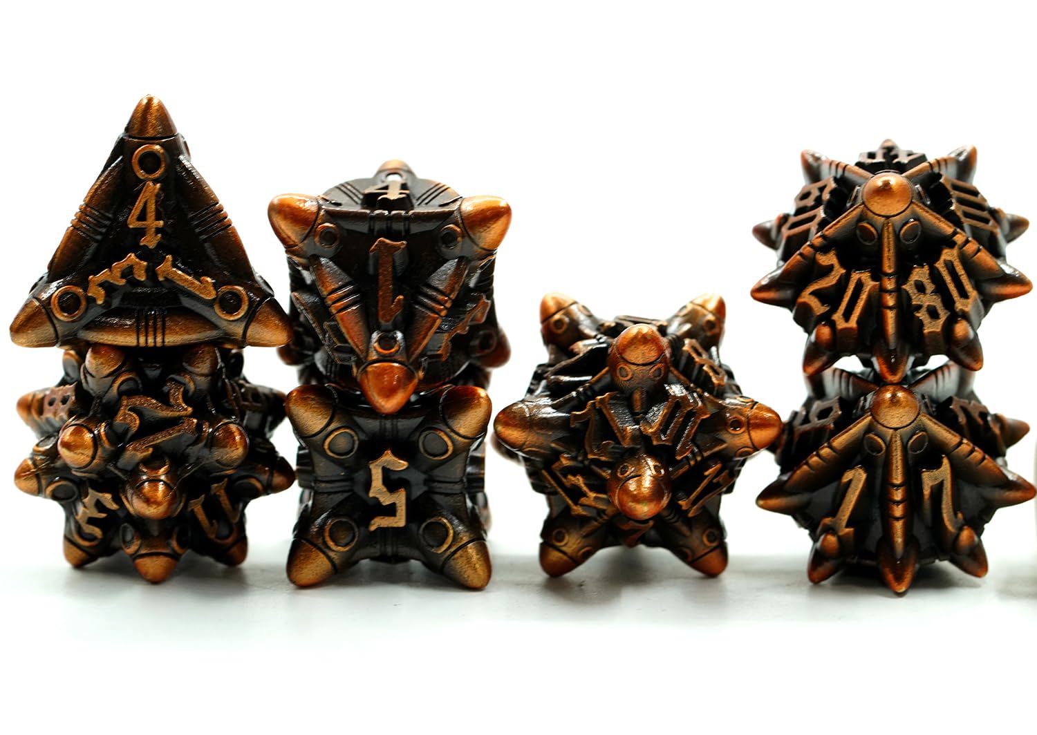 Amazon.com: Maywin Antique Metal Dice Set,D&D Polyhedral Punk Dice with ...