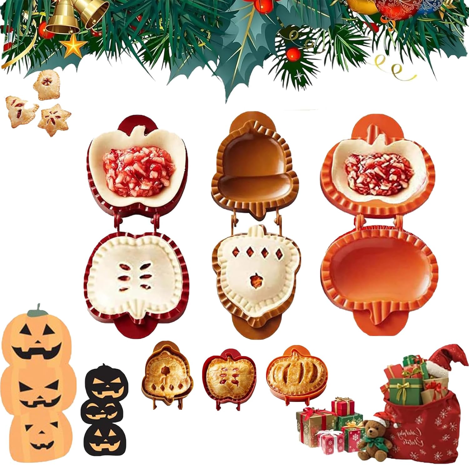 Amazon.com: Mini Pie Molds for Baking, 2026 New Holiday Cookie Cutter ...