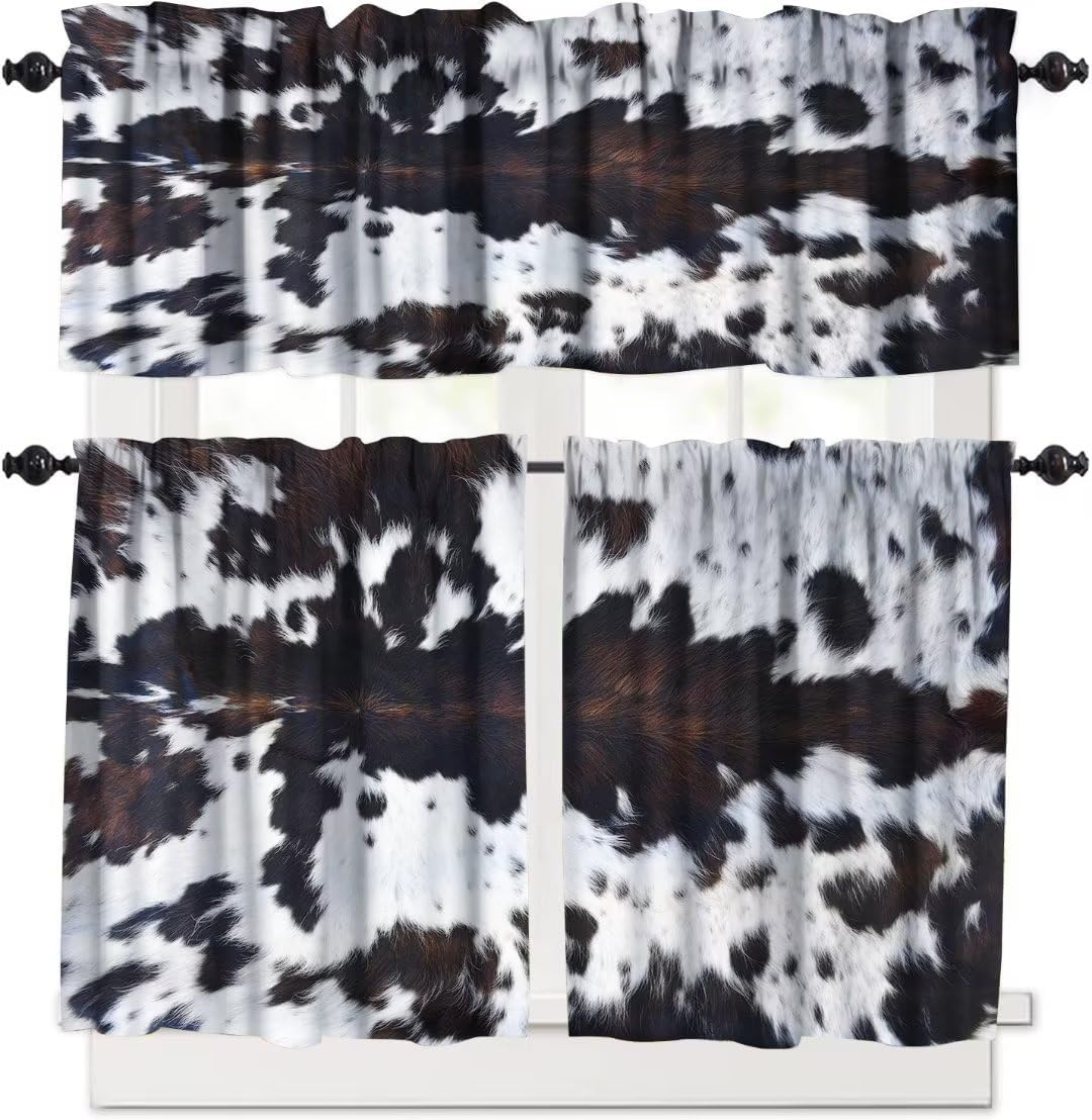 Amazon.com: Cow Skin Valance Curtain Set, Rustic Western Farmhouse ...
