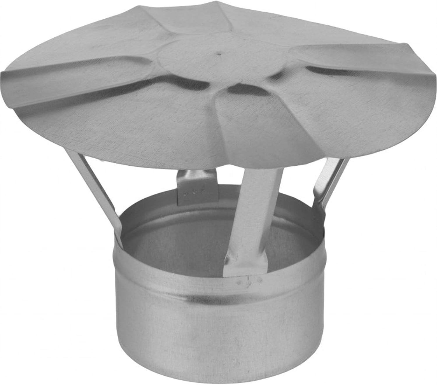 Proper Tools Galvanised Steel Chimney Cowl - Ø 80 mm (3.15") - Flue ...