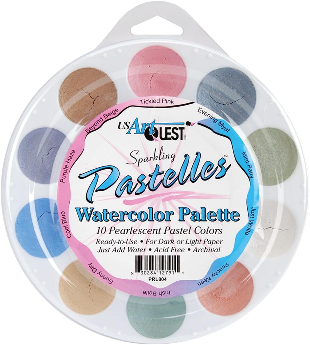 Amazon.com: US Artquest Jewelz Watercolor Palette, Pastelles
