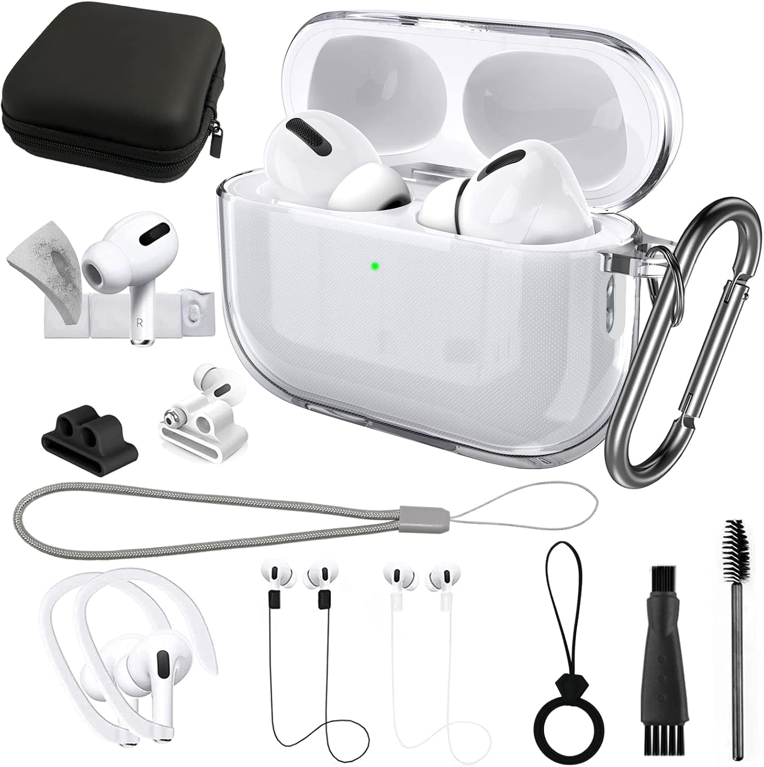 Amazon.com: 13in1 Clear Case for AirPods Pro 2 Cover Accessories Set ...