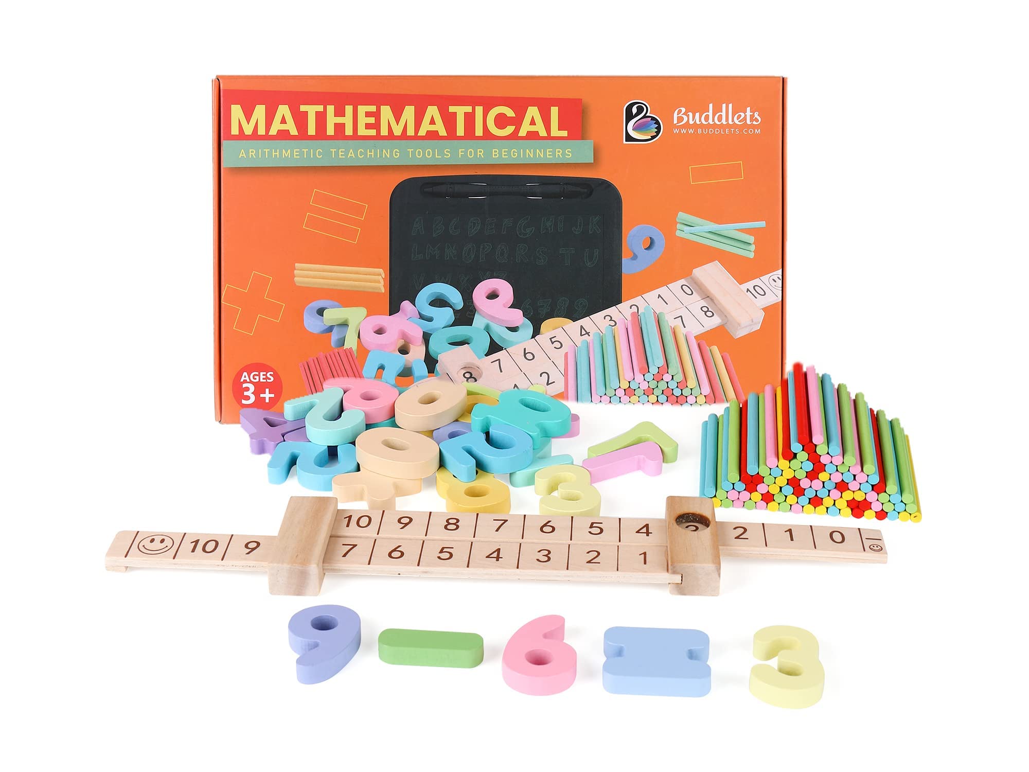 Buy Buddlets STEM Math Learning Kit for Kids Ages 3-8 - Number Blocks ...