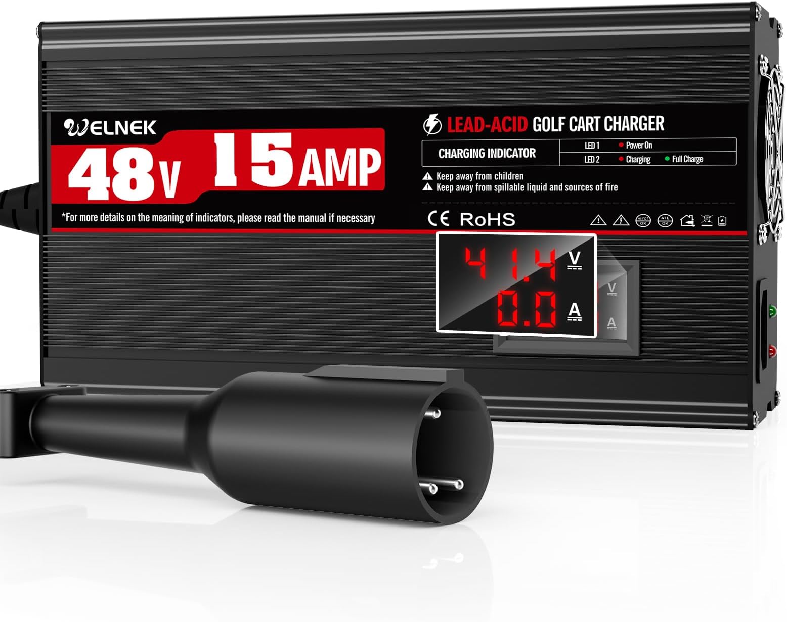 Amazon.com: 48 Volt 15 AMP Golf Cart Charger Compatible with Club Car ...