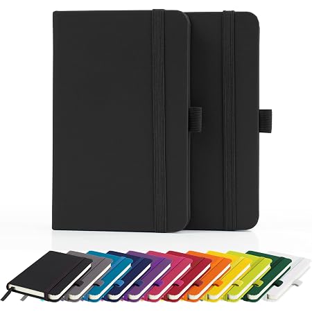Premium A6 Notebook New Lined Pocket Hardback Small Journal with Pen ...
