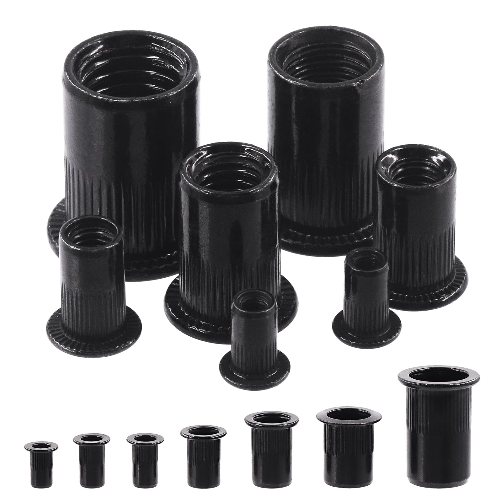 Snapklik.com : 100Pcs 5/32”-32 Rivet Nut, Carbon Steel Zinc-Plated ...