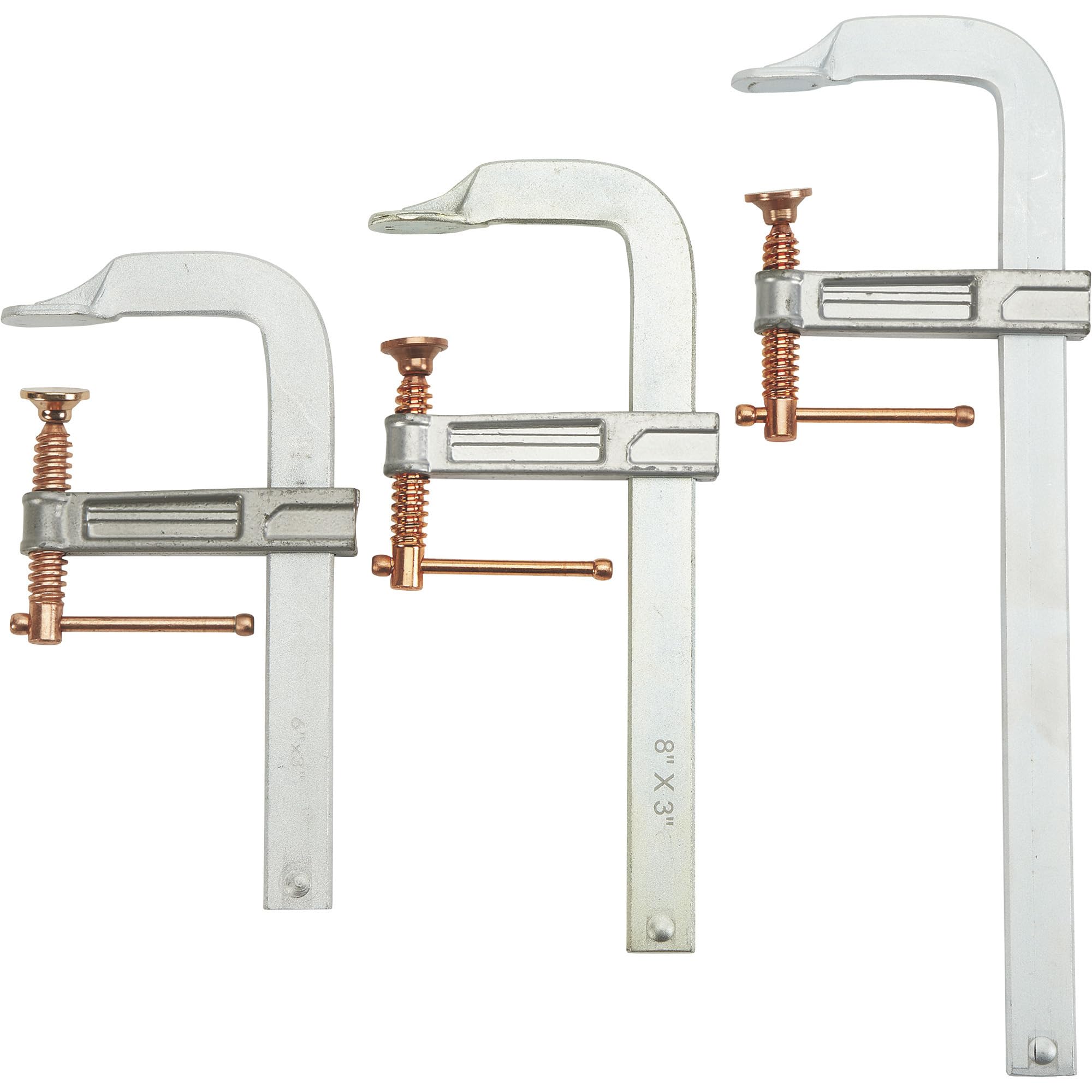 Klutch 3-Pc. Welding F-Clamp Set, 6in. x 3in.; 8in. x 3in.; 12in. x 3in ...