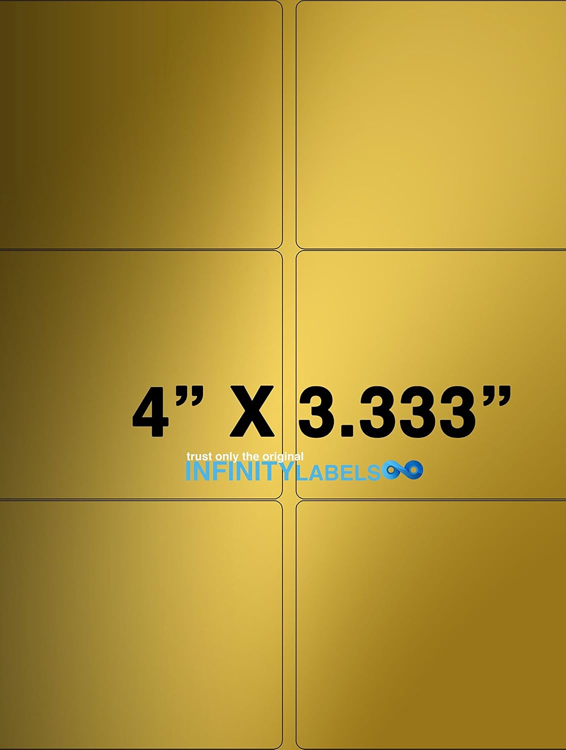 Amazon.com : 200 Laser Label Sheets, Shiny Gold Paper 4in. x 3.333in ...