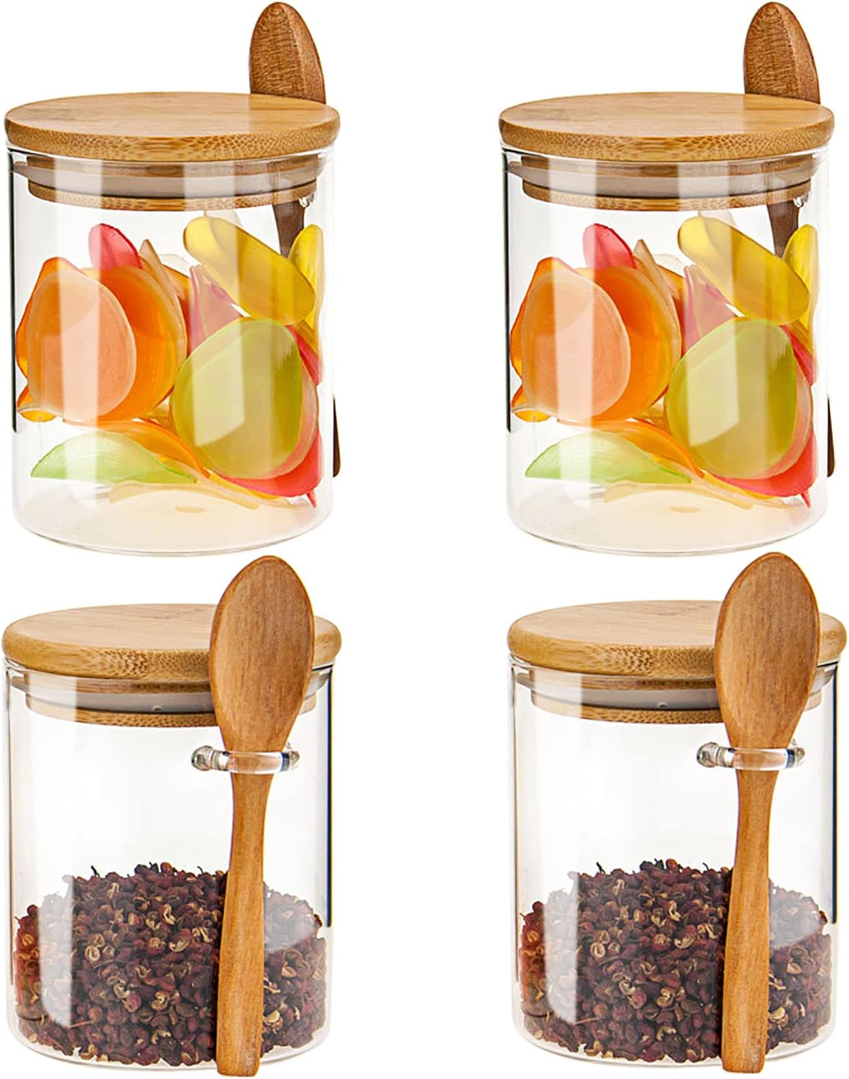 Amazon.com: Stylvio Glass Jars with Airtight Bamboo Lids 2 Pcs 100 OZ ...