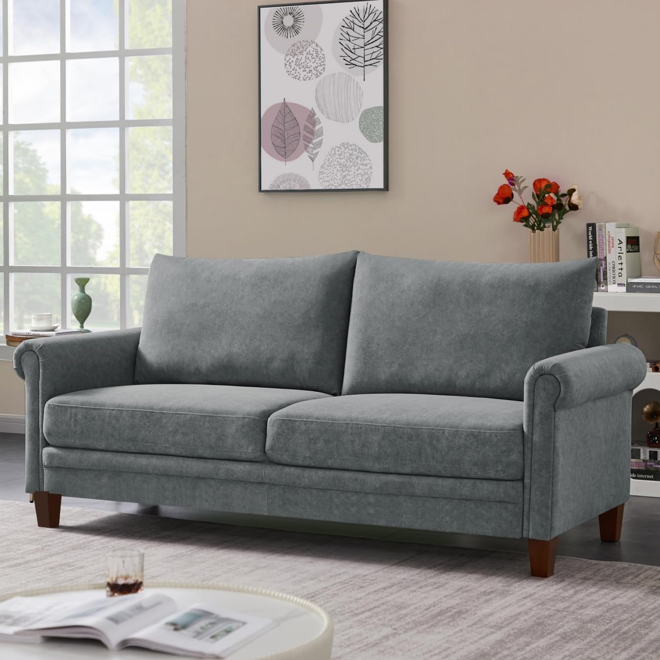 Amazon.com : i-POOK 2 Seater Sectional Sofa, Modern Deep Seat Sleeper ...