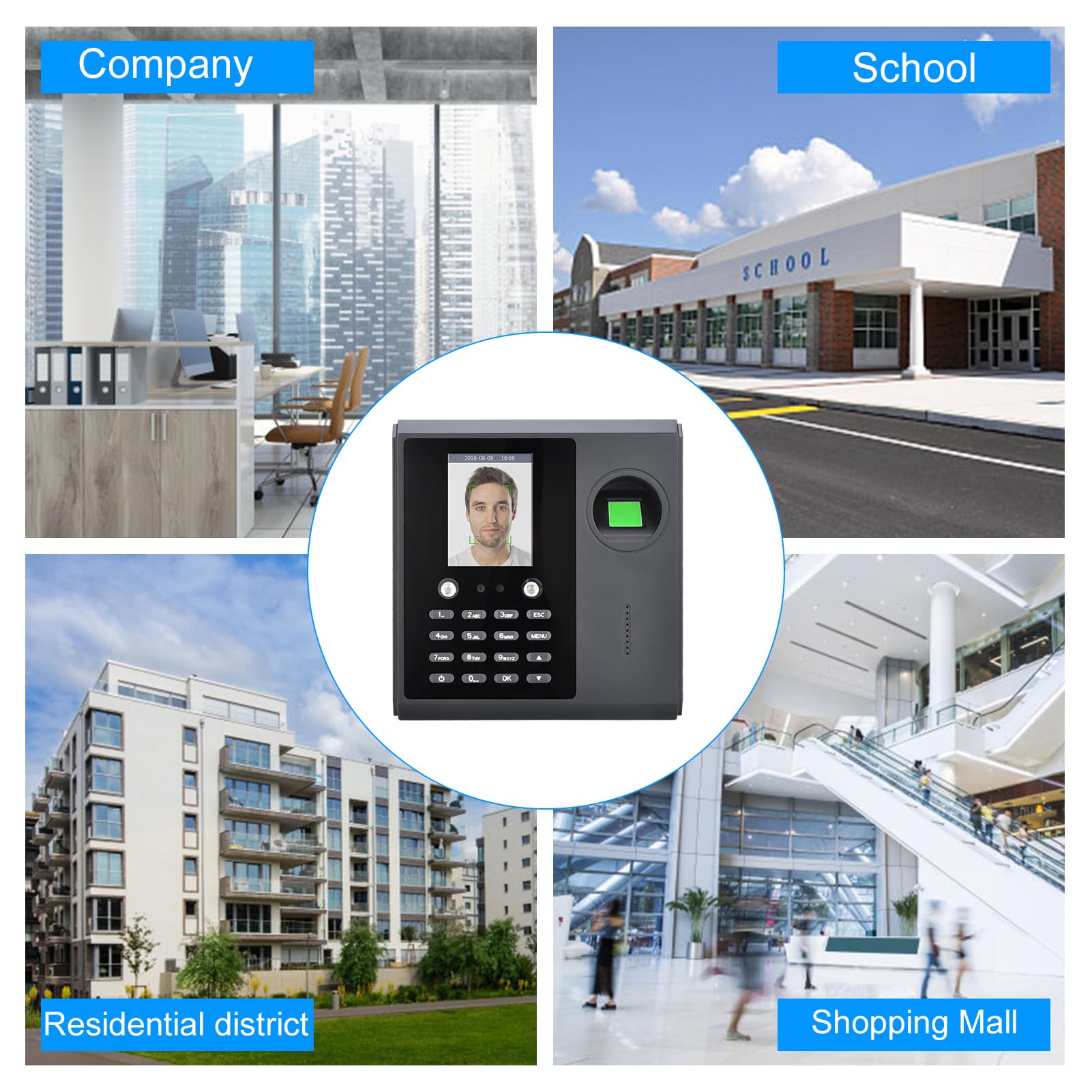 Punch Clock Time Attendance Machine Supports Both Face Recognition And ...