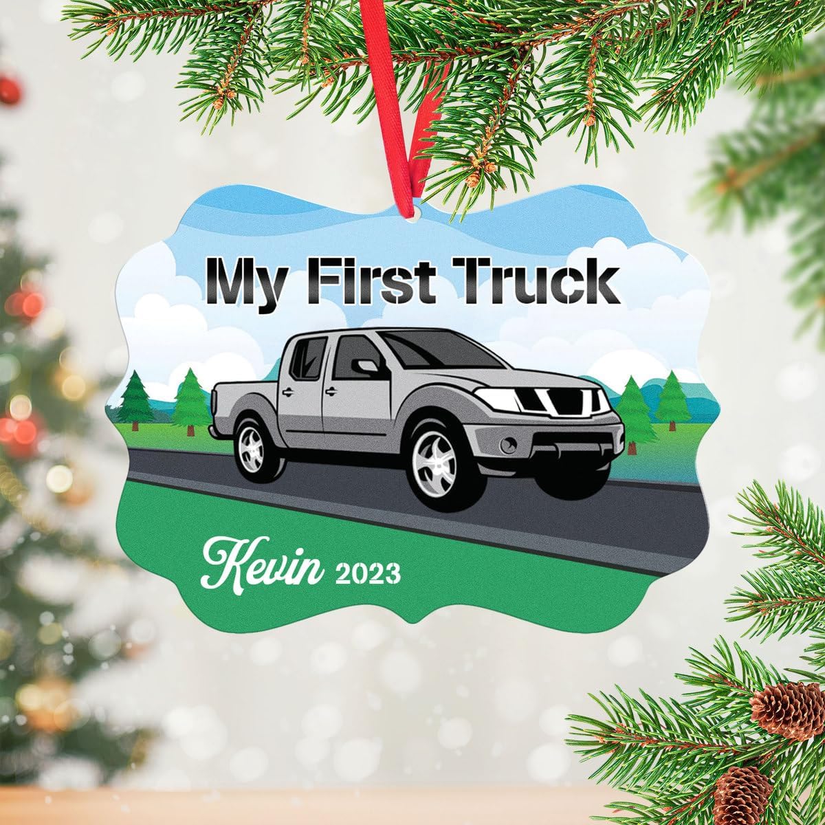 Amazon.com: Personalized New Driver Truck Ornament - Customizable ...
