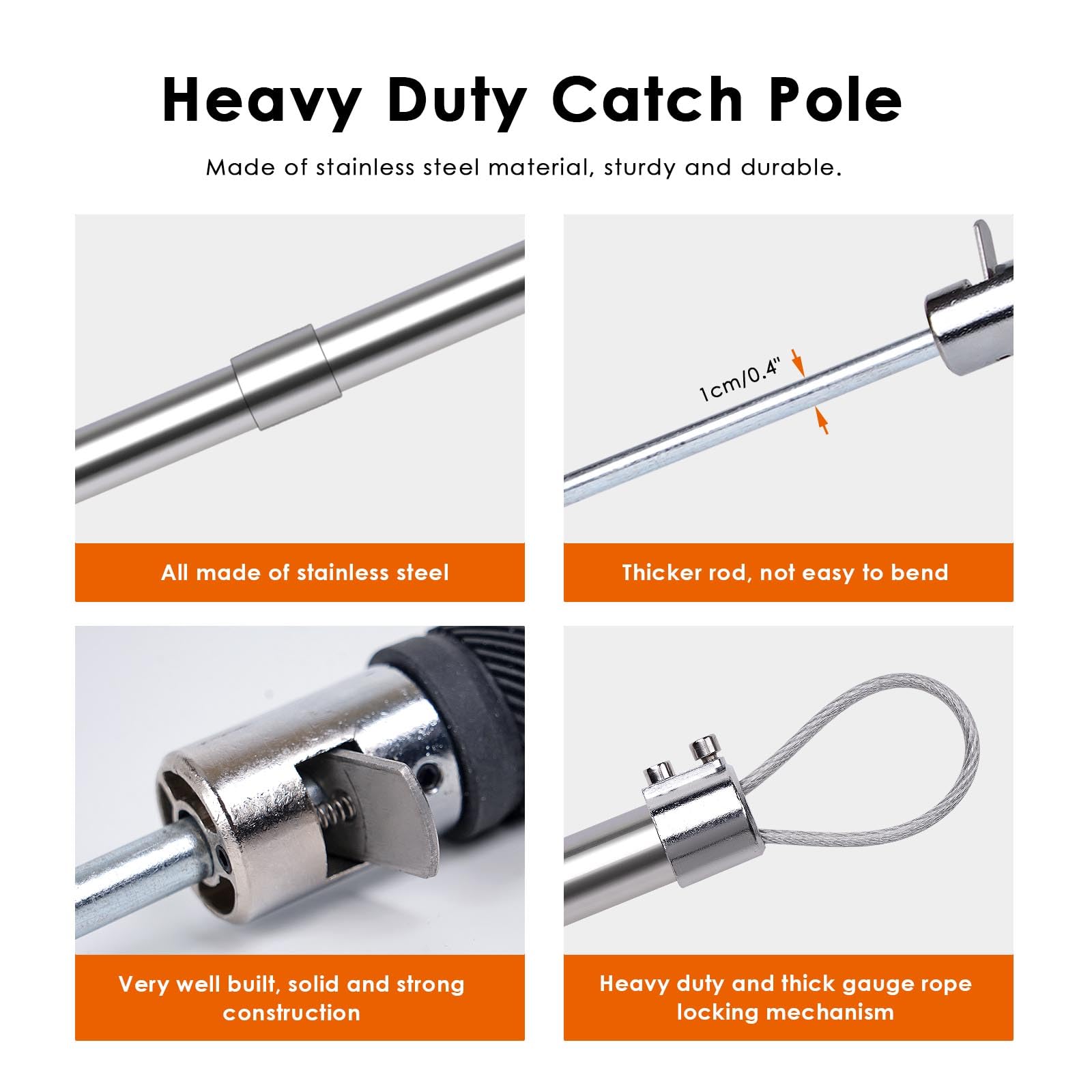 CTDWNT Hog Pig Catcher Pole Holder Control Tool,Stainless