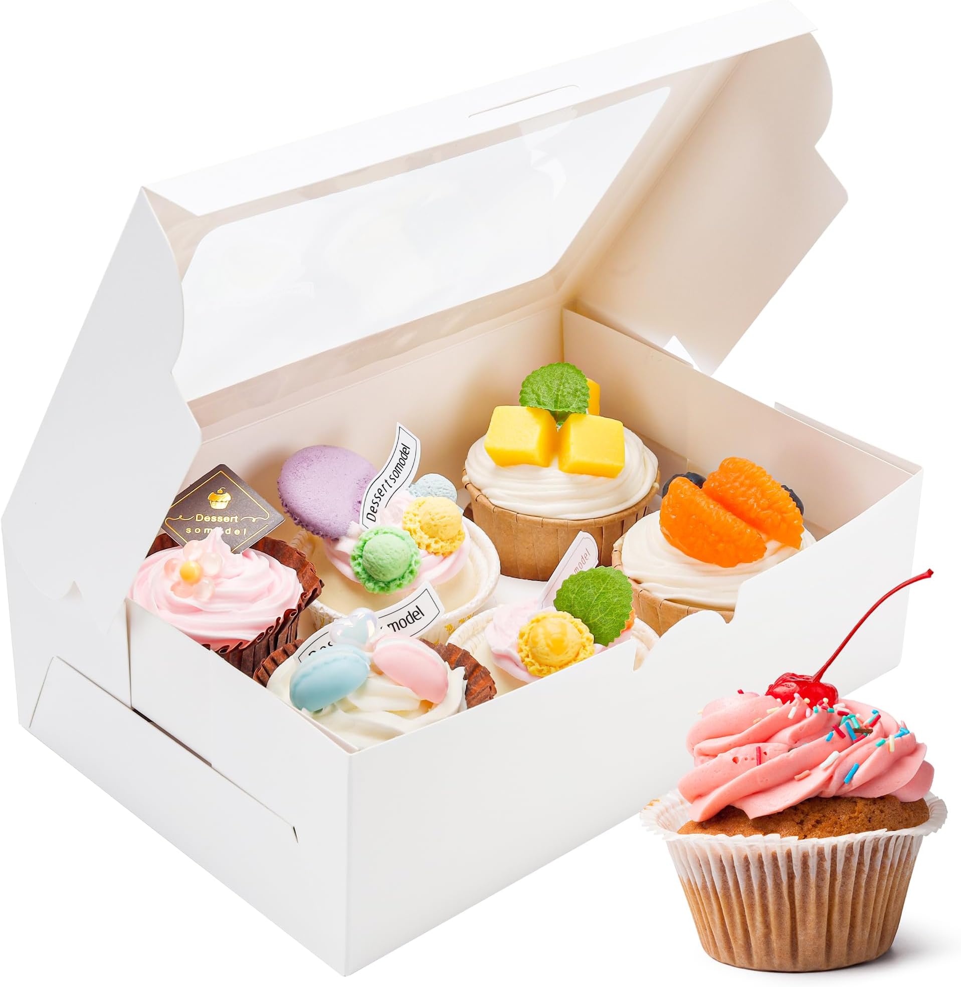Amazon.com: MOAXMOA Cupcake Boxes 20 Packs Cupcake Containers with ...