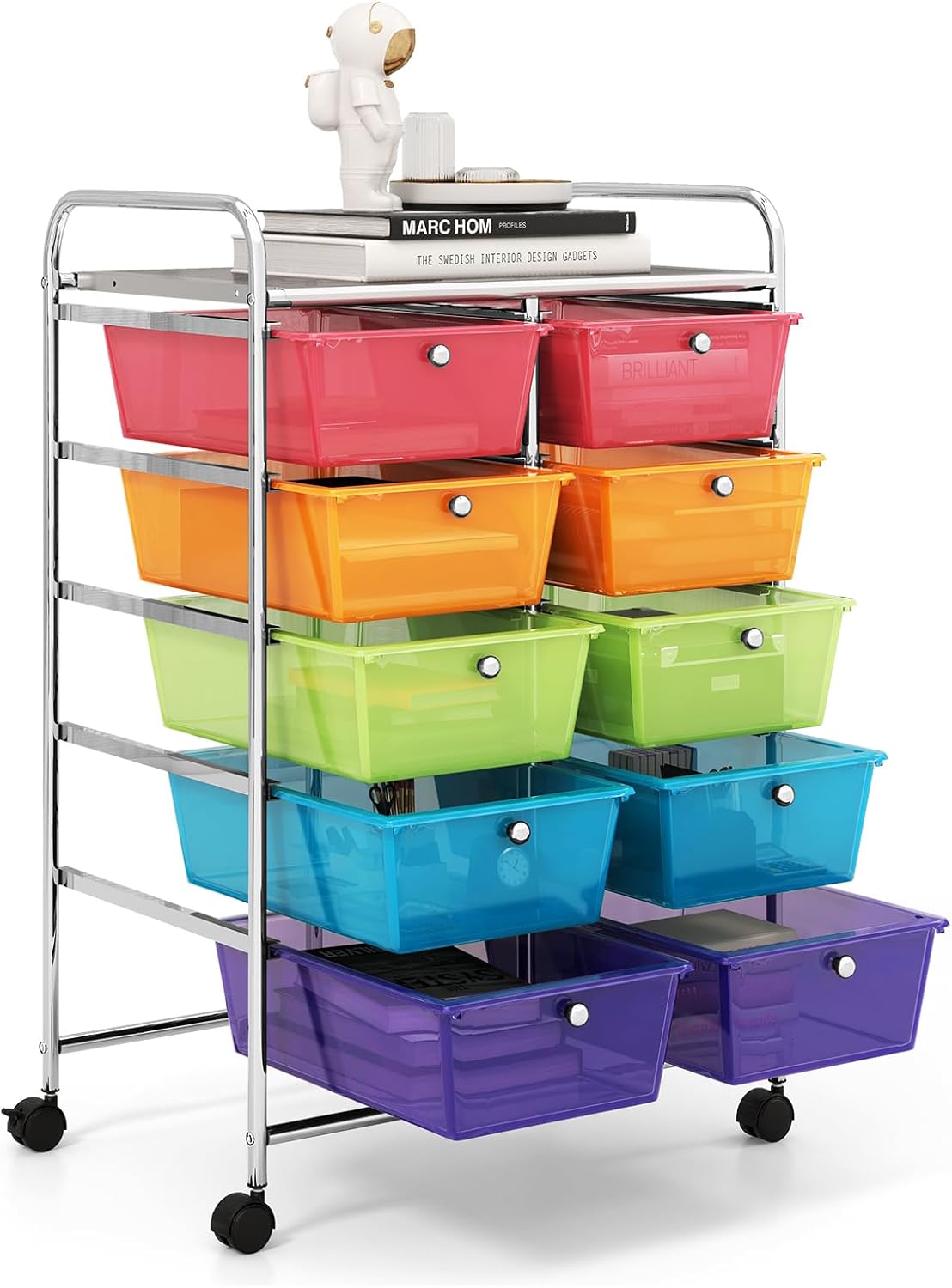 Amazon.com: GOFLAME 10-Drawer Rolling Storage Cart, Art Craft Storage ...