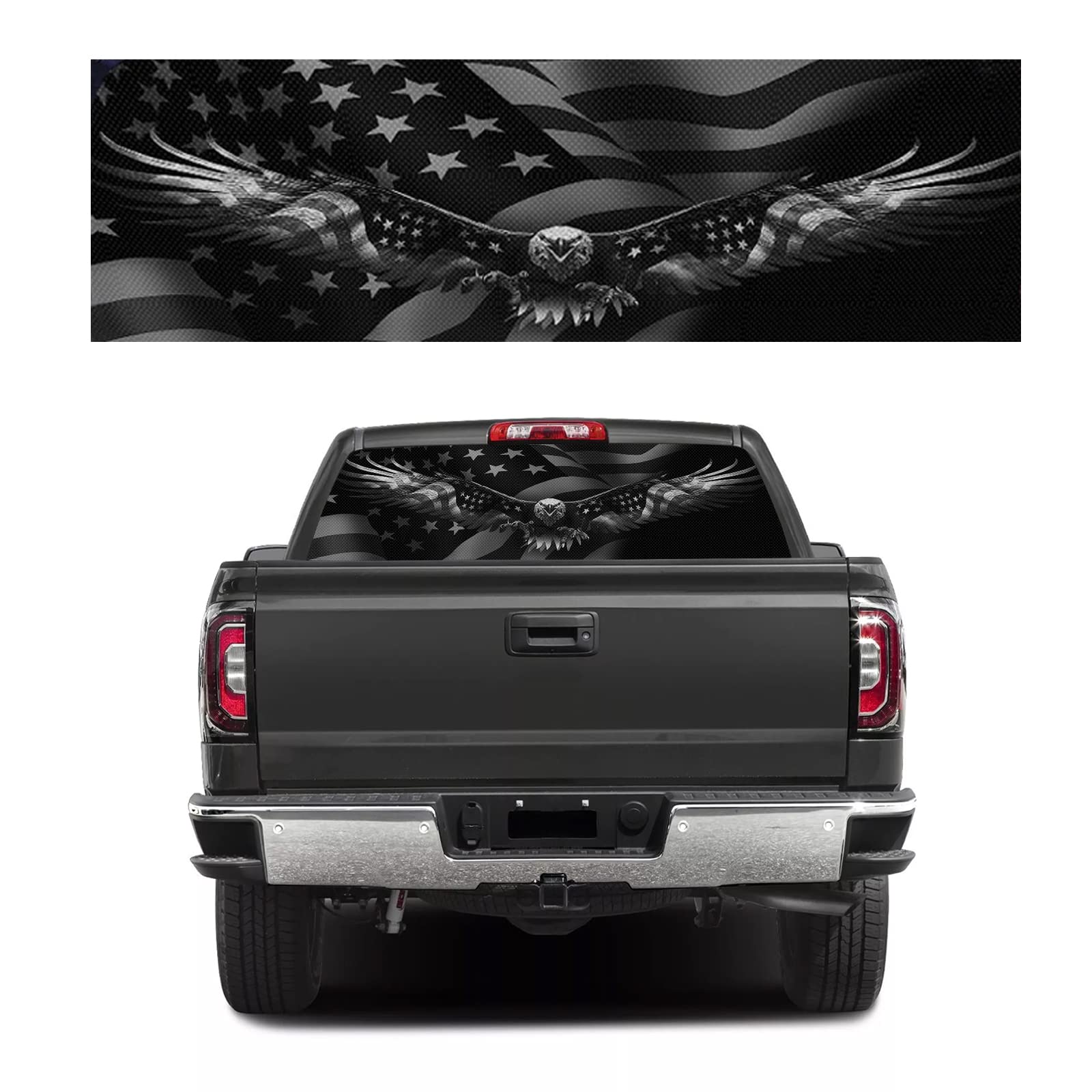Amazon.com - LynsaTac 65x22 in American Flag Eagle Decals for Trucks ...