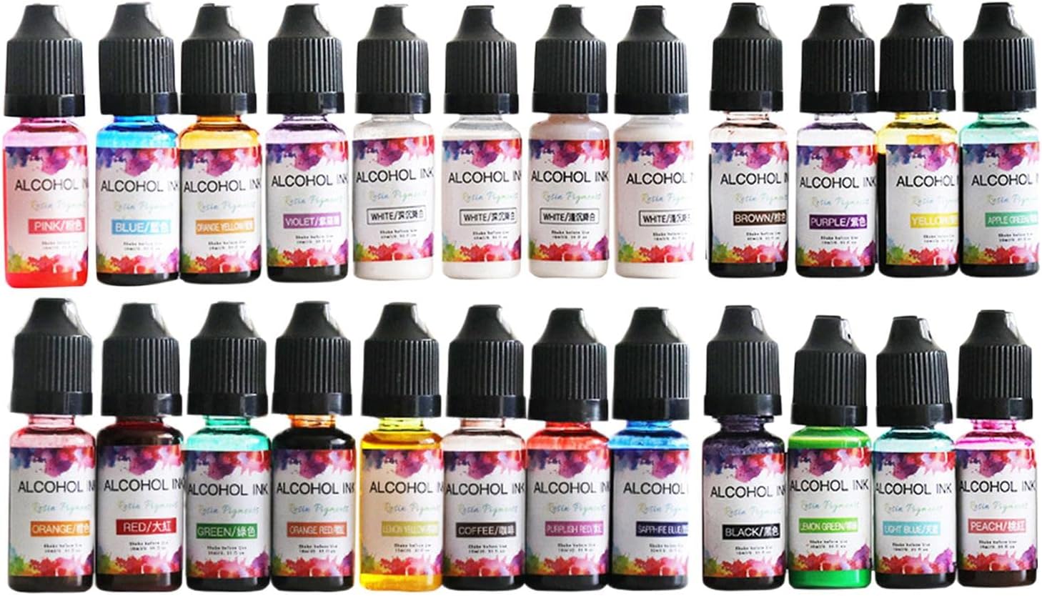 NC Ink Set - 26 Bottles Vibrant Colors High Concentrated -Based Ink ...