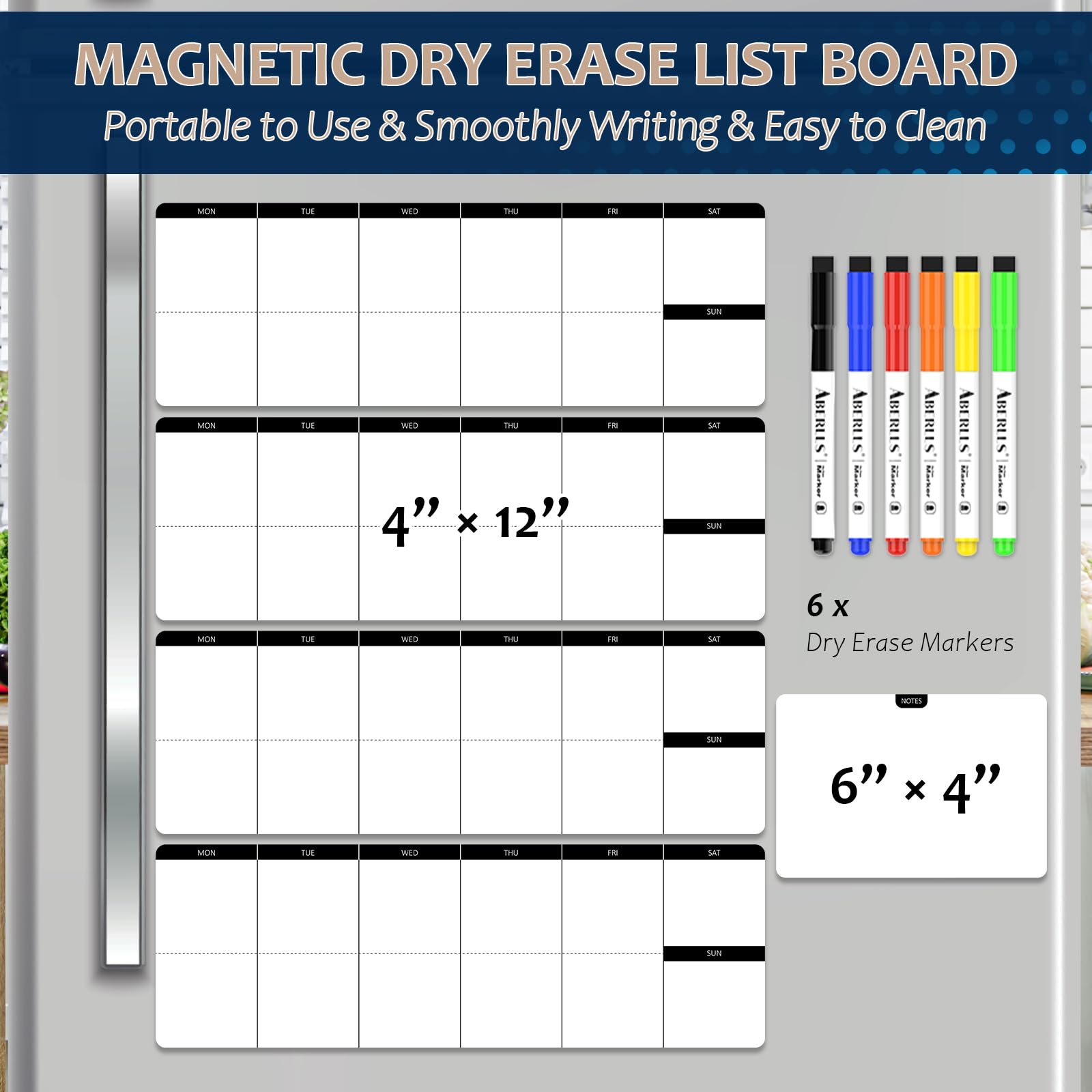 Snapklik.com : Magnetic Dry Erase List Board For Fridge, Grocery List ...