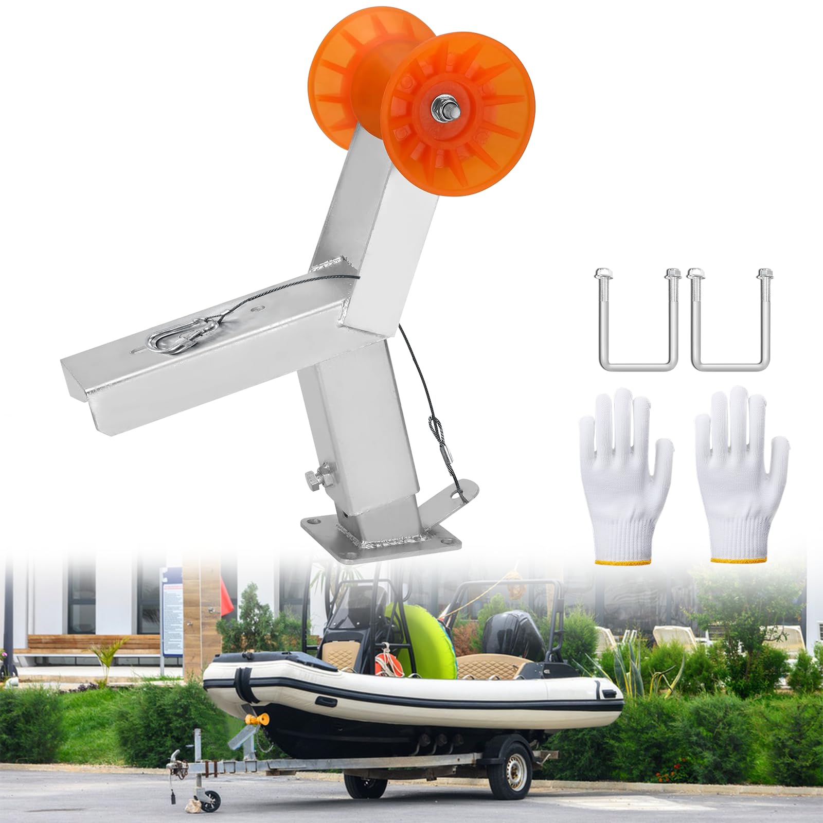 Amazon.com: Adjustable Boat Trailer Winch Stand with Roller Fits 3" W x ...