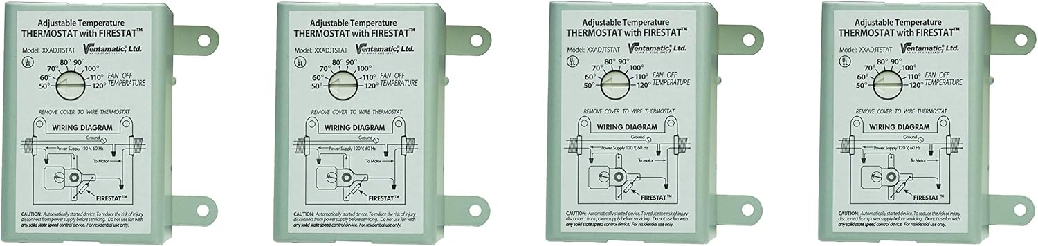 Ventamatic XXFIRESTAT 10-Amp Adjustable Programmable Thermostat with ...