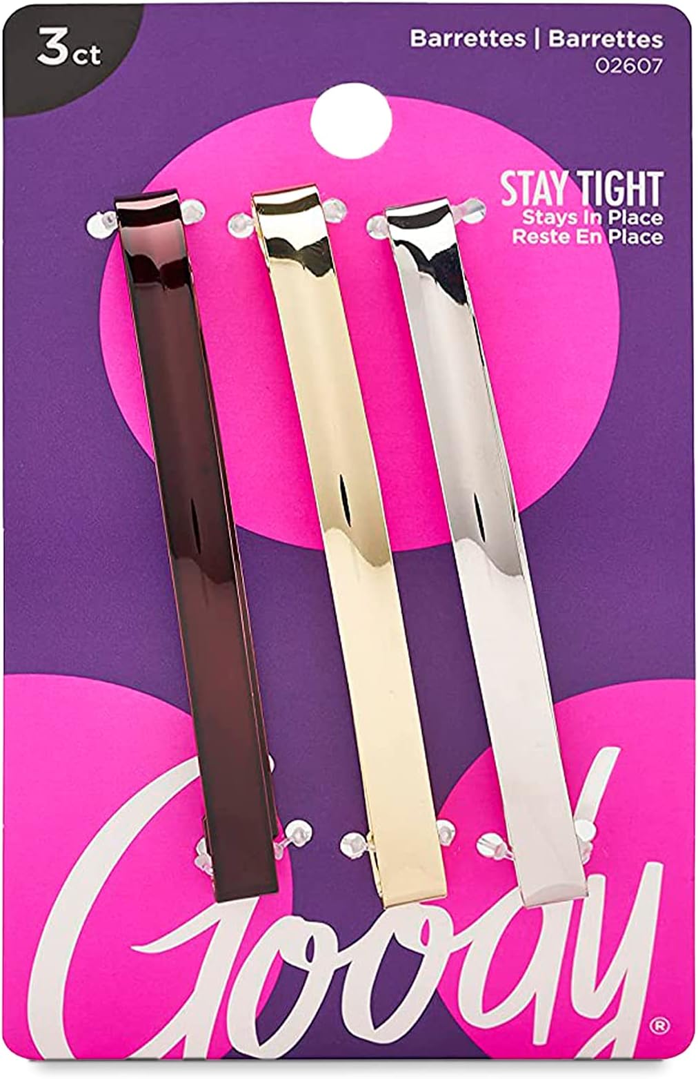 Amazon.com : Goody Metal Hair Barrettes Clips - 3 Count, Assorted ...