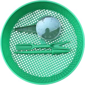 JISADER Garden Sieve Soil Sifting Pan Green Sowing Tools Dispenser Soil ...