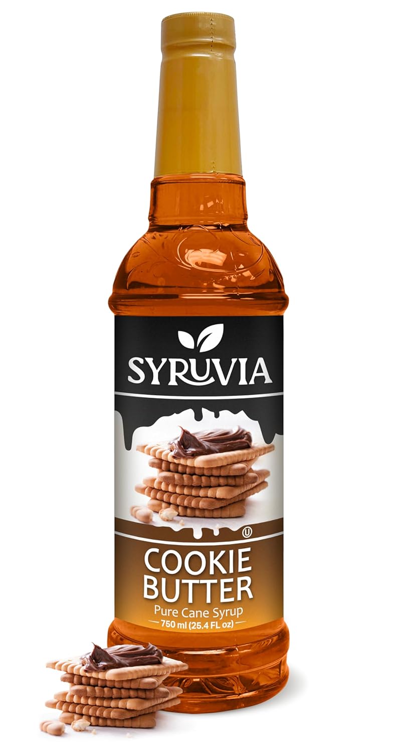 Amazon.com: Syruvia Cookie Butter Coffee Syrup - 25.4 fl oz Premium ...