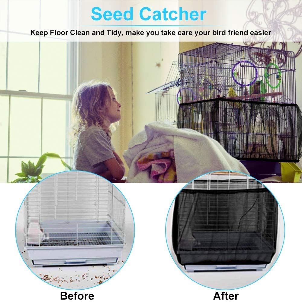 Bird Cage Skirt Seed Catcher Universal Bird Cage Seed Catcher Guard Net ...