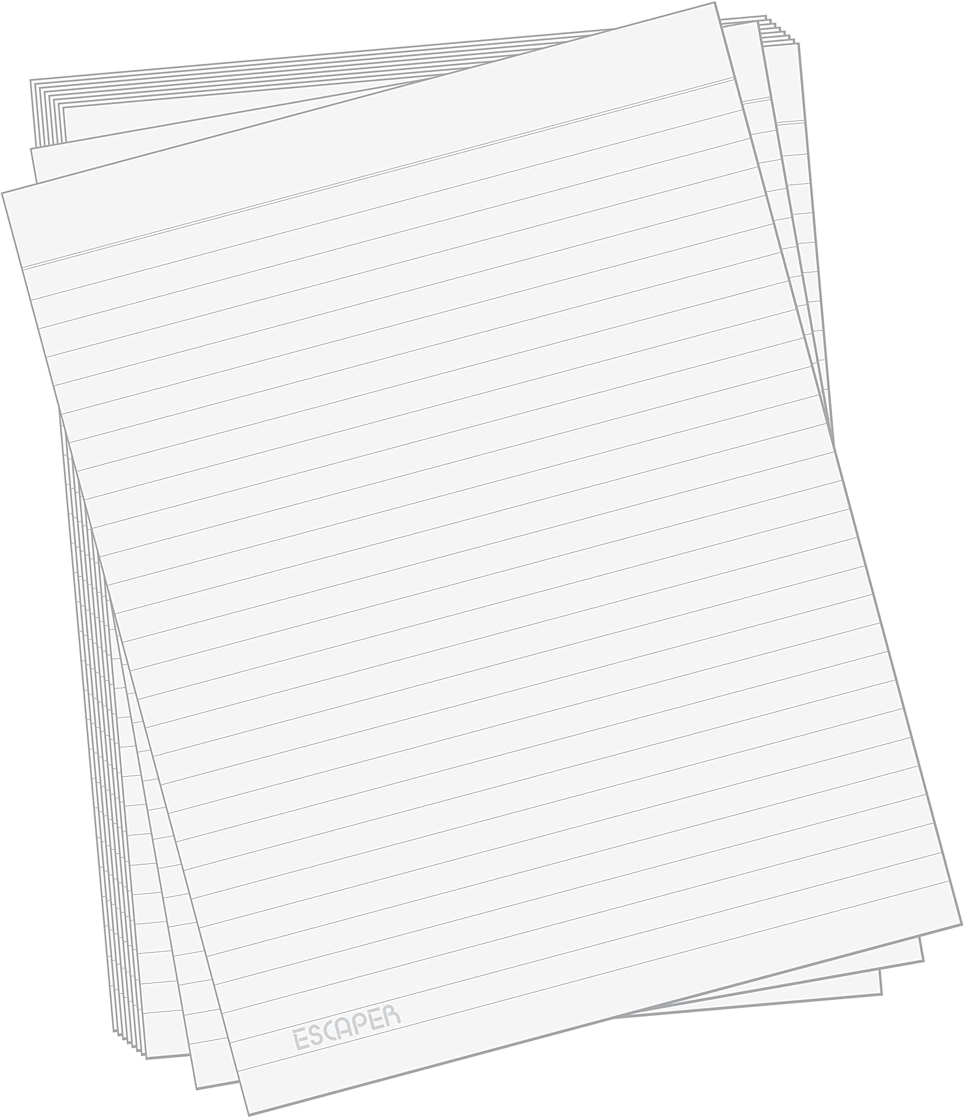 ESCAPER Write Your Way to Success with 50 Loose, A4 Ruled Sheets (One ...