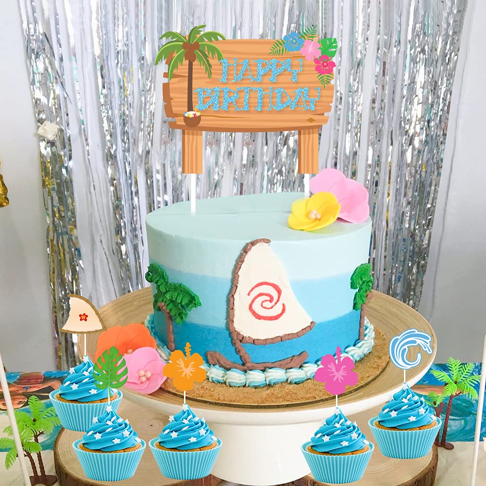 Moana Birthday Party Decorations, Moana Birthday Banner Cake Topper ...