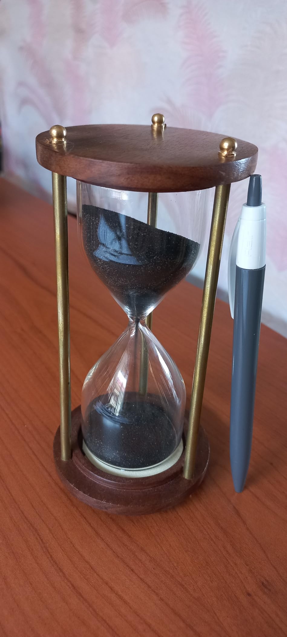 Iram Enterprises Wooden and Brass Sand Timer Hour Glass Sandglass Clock ...