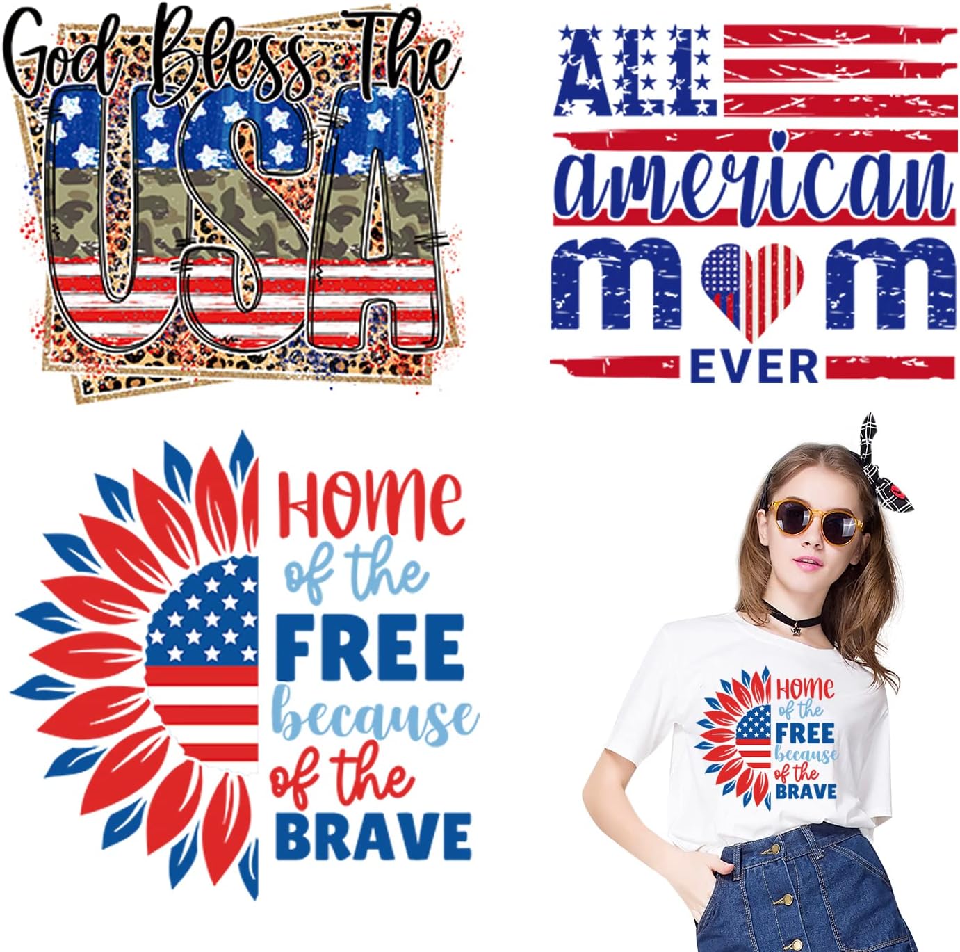 Amazon.com: 3 Pcs Independence Day Iron On Patches for Clothing ...