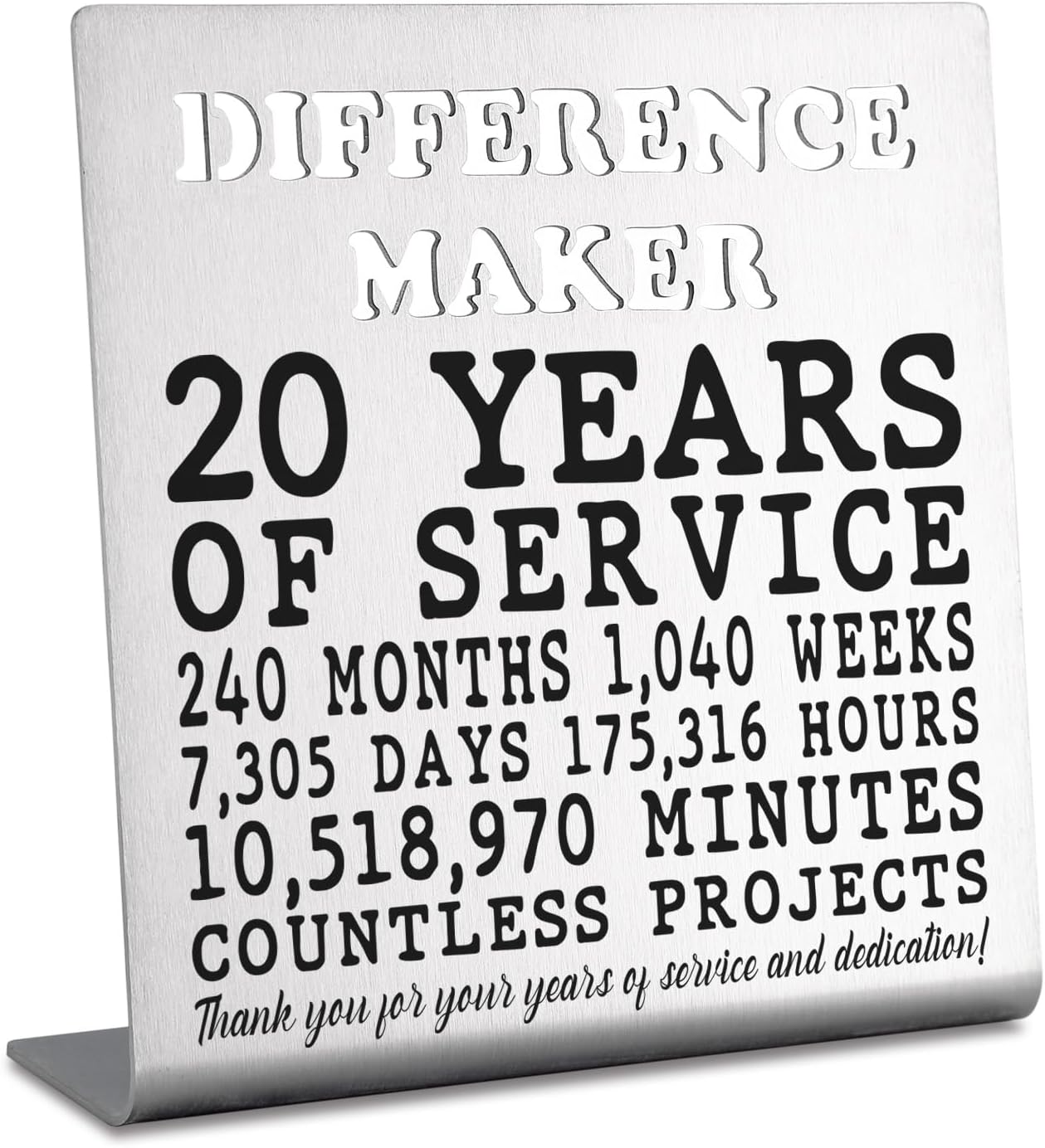 Amazon.com: 20th Work Anniversary Decor Gifts for Women, Men, Thank You ...