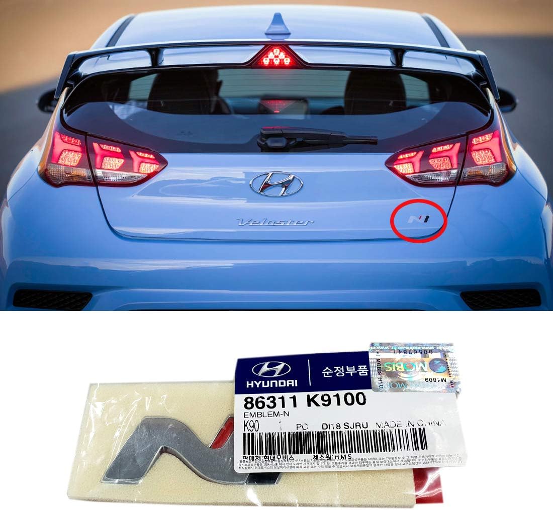 Amazon.com: Genuine OEM Hyundai N Logo Trunk Emblem Badge for 2018 ...
