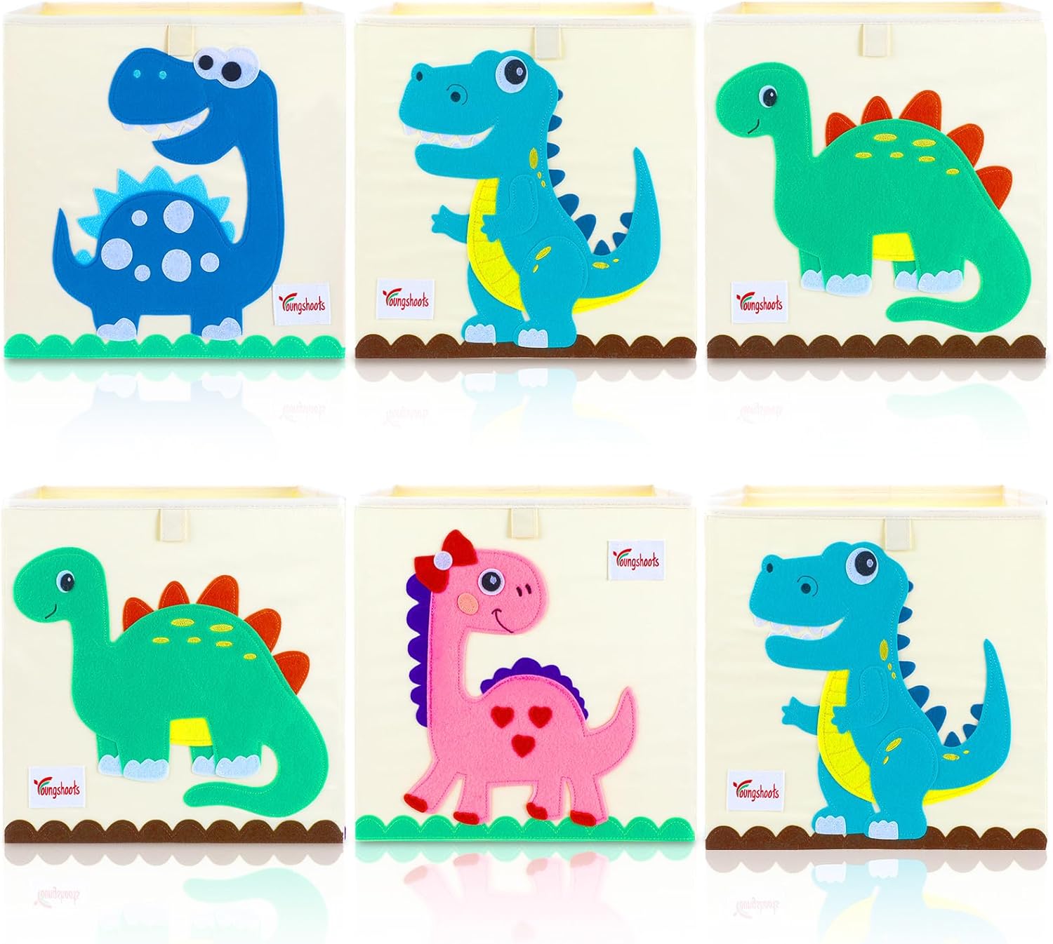 Amazon.com: Kacctyen 6 Pcs 13 Inch Foldable Dinosaur Toy Storage Cubes ...