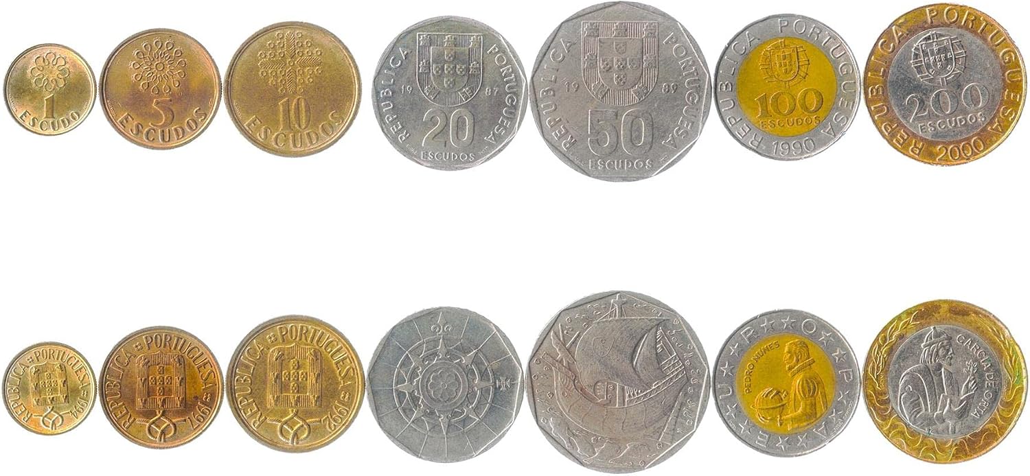 Amazon.com: 7 Coins from Portugal | Portuguese Coin Set Collection 1 5 ...
