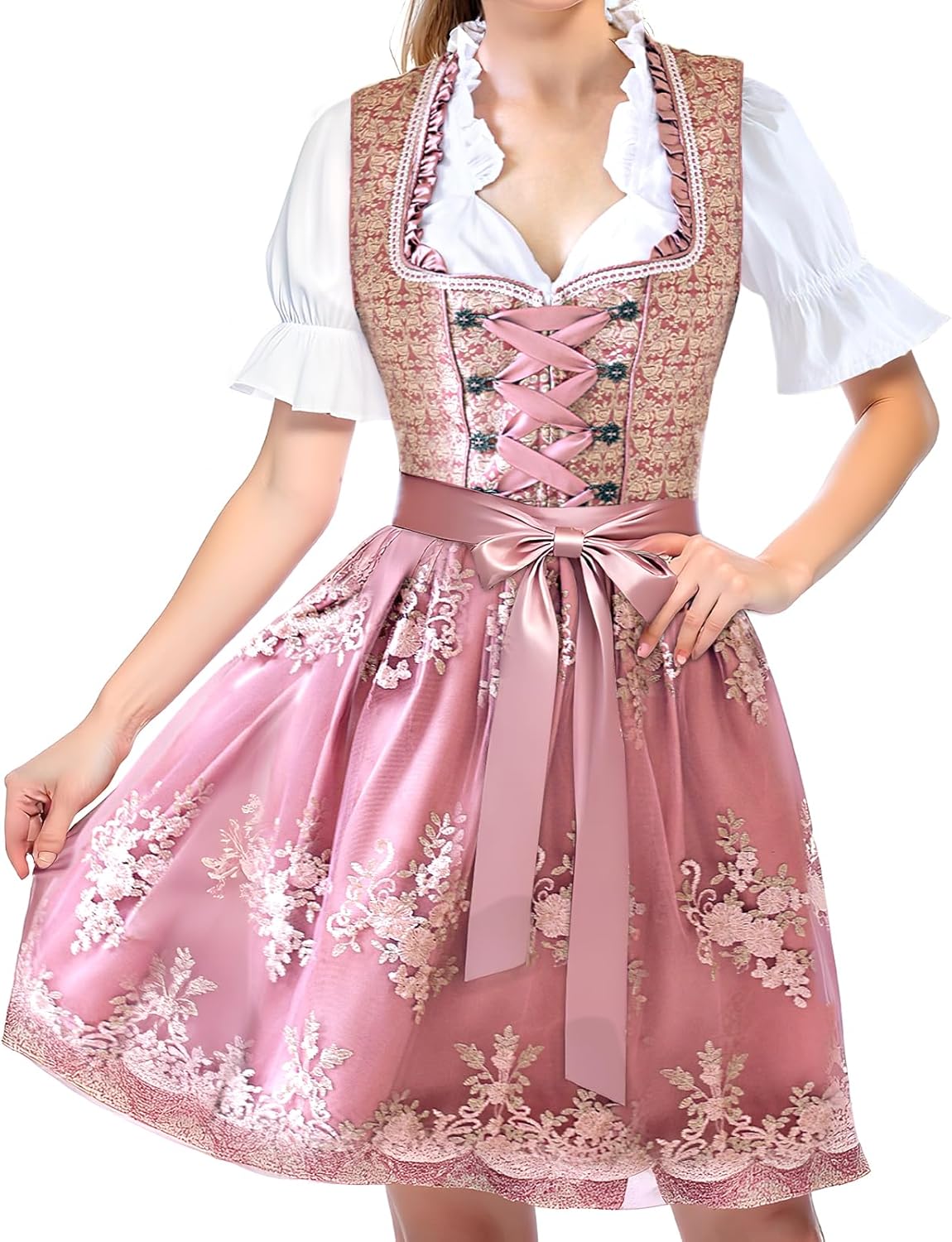 ZQEJEFD 3-piece Dirndl Women's Midi Costume Dress Complete Set ...