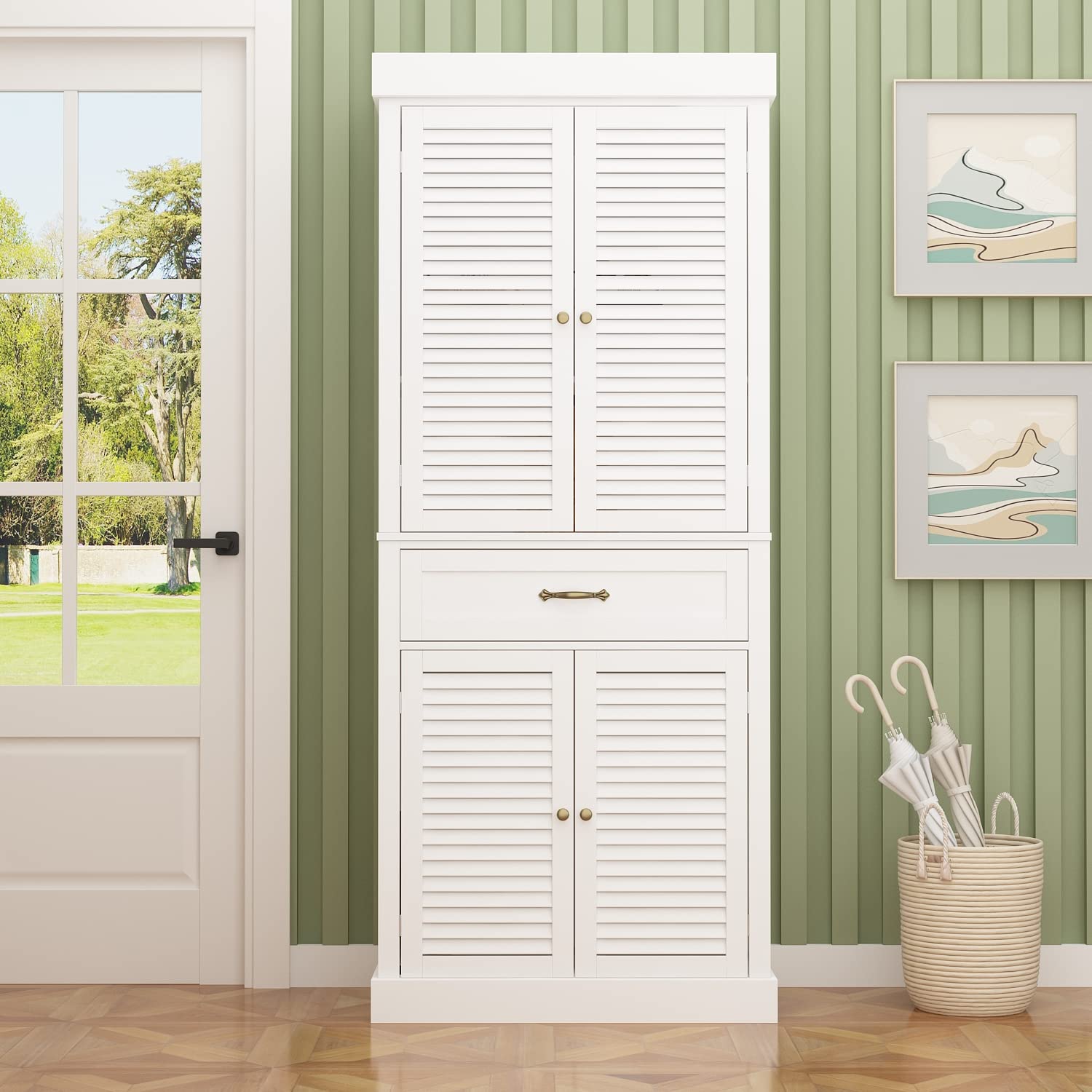 Amazon.com: ECACAD 7-Tier Shoe Storage Cabinet with Louver Doors ...
