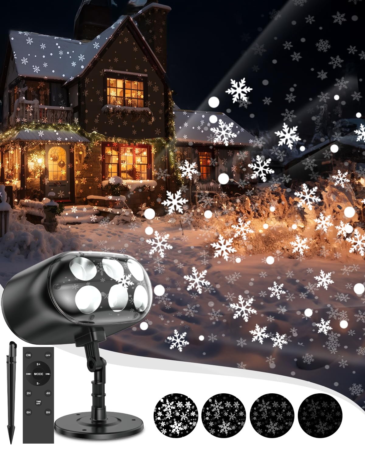 Amazon.com: Snowflake Projector Lights with Remote, Timer, Dimmer, IP65 ...