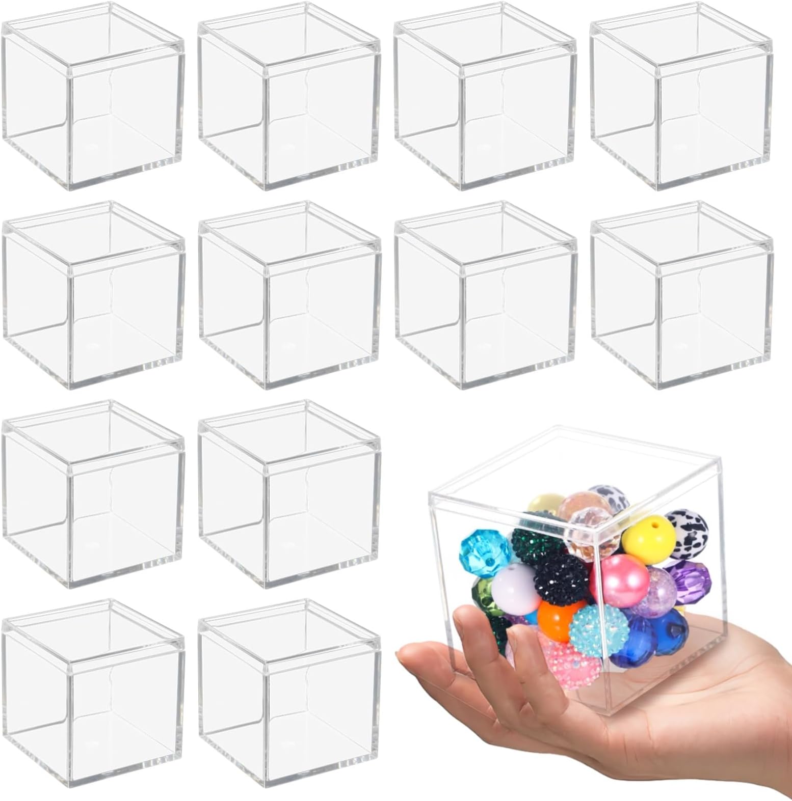 Amazon.com: 48 Pcs Clear Acrylic Plastic Boxes for Display Small ...