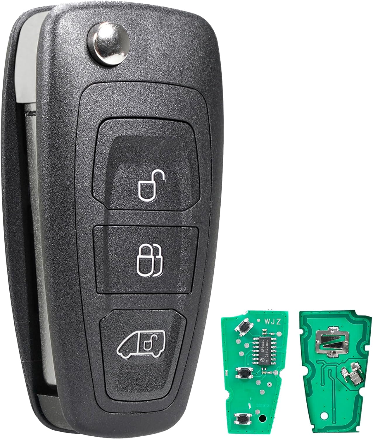 433MHZ 3 Buttons Car Key Fob For Ford Transit Custom Connect Van ...