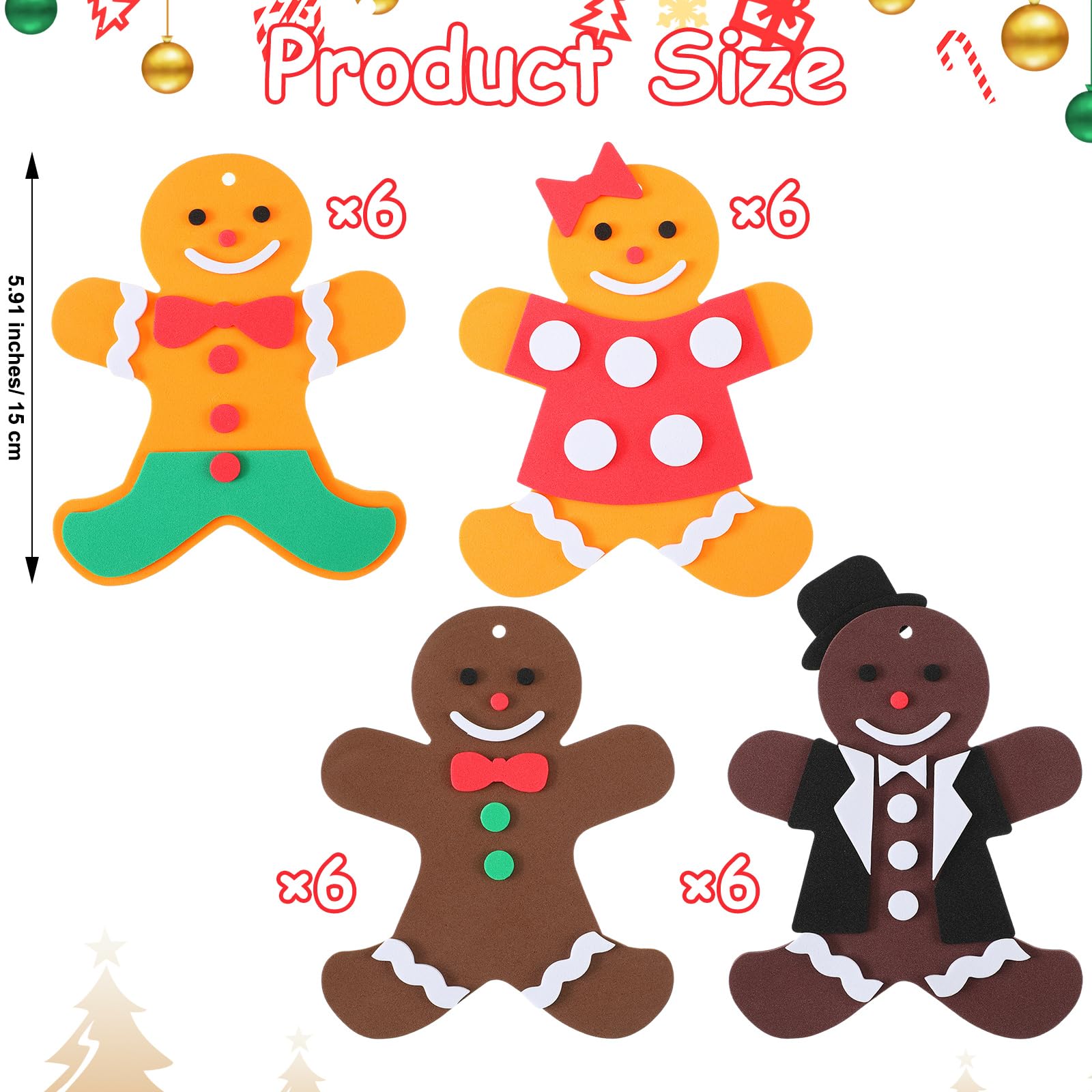 Snapklik.com : 24 Sets Christmas Craft Kits For Kids DIY Gingerbread ...