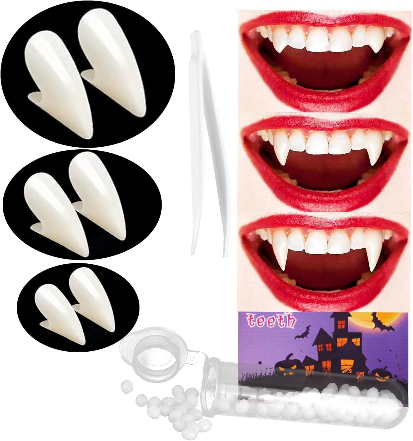 Vampire Teeth Hallowee Fangs Kids Party Favors, Realistic Vampire Fangs ...