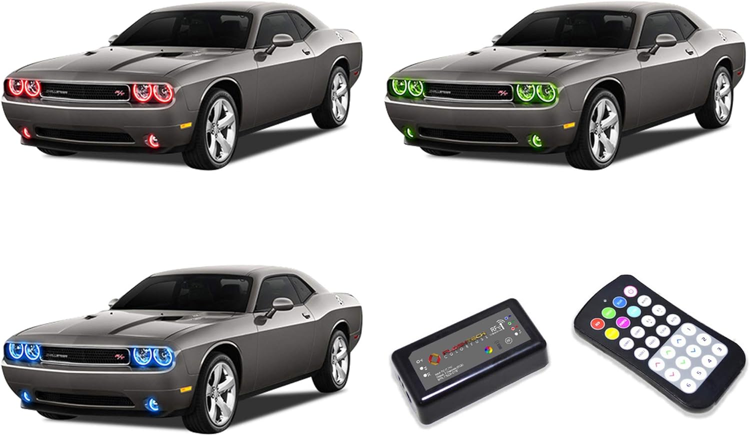 Amazon.com: Flashtech LED RGB Multi Color Halo Ring Headlight and Fog ...